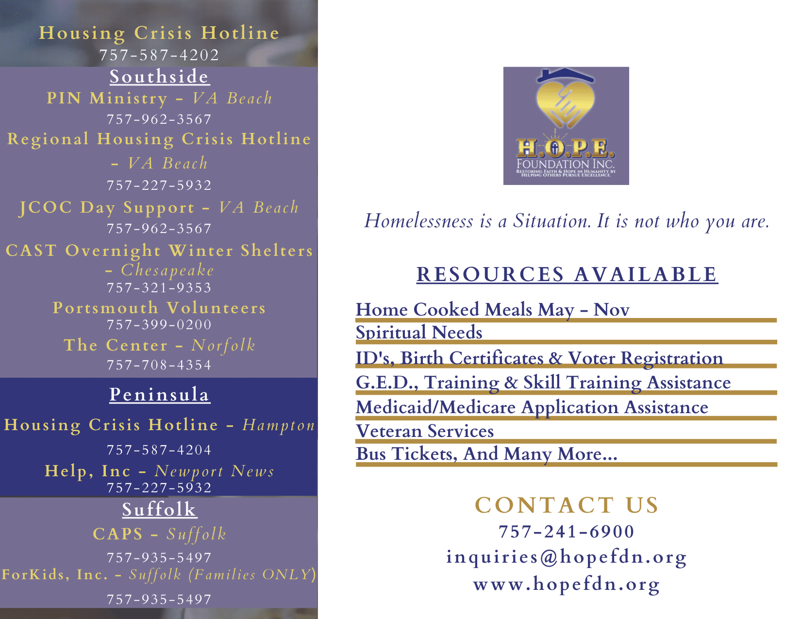 Resources - H.O.P.E Foundation, Inc.