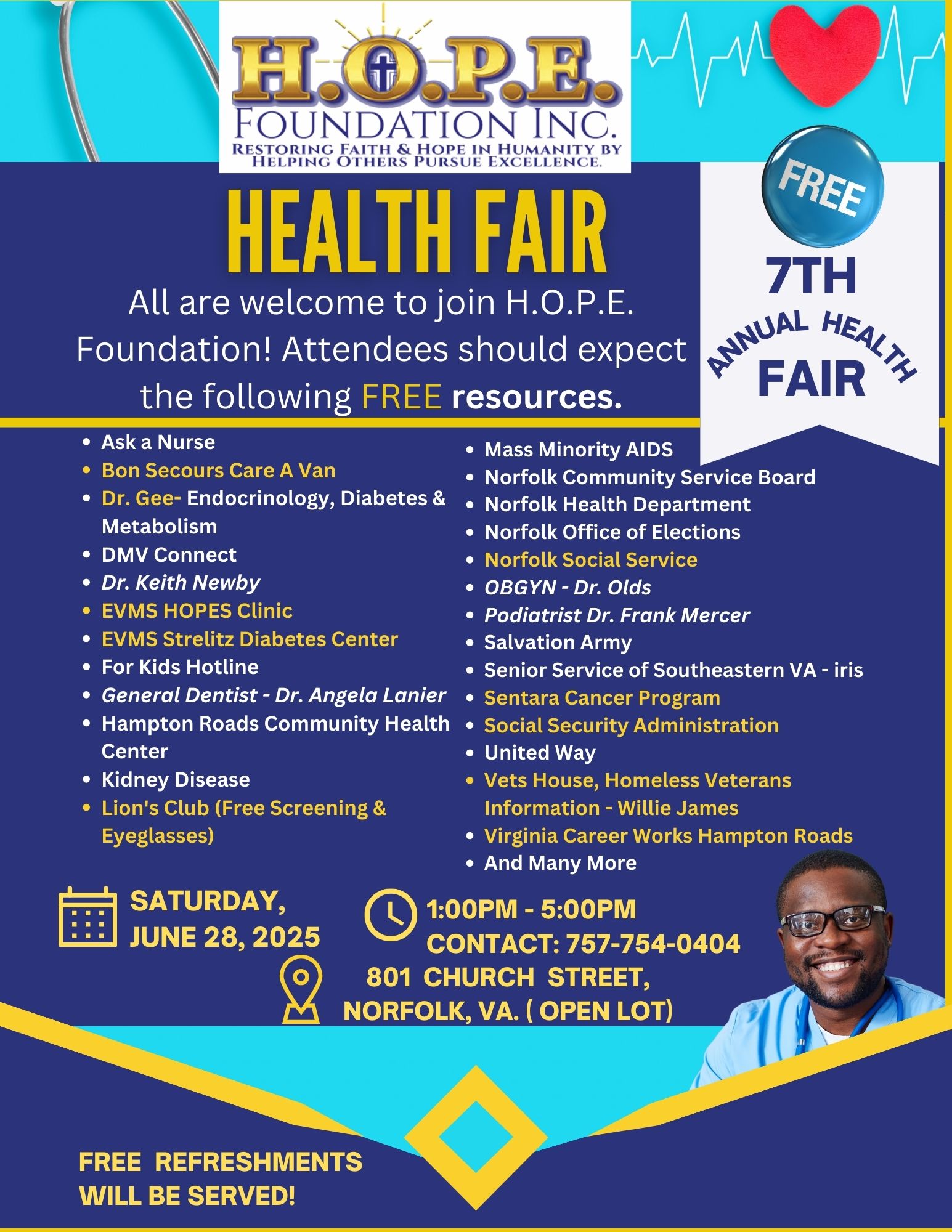 2025 Annual Health Fair - Saturday, June 28, 2025 - H.O.P.E Foundation ...